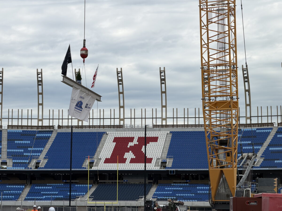 See photos from KU’s topping-out ceremony for east-side stadium bowl ...